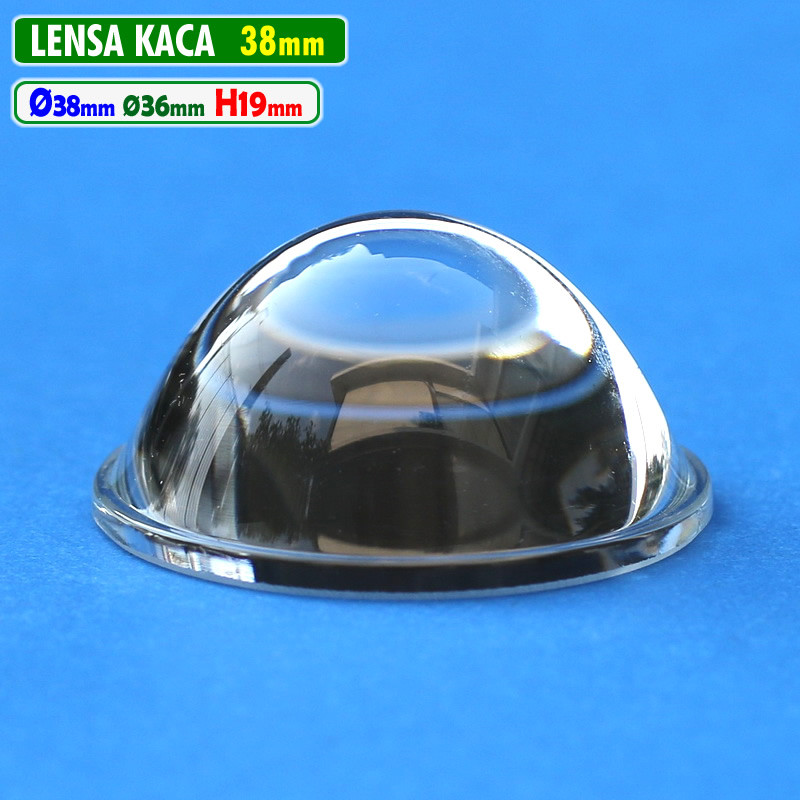 Jual Lensa Kaca 38mm Cembung Datar H.19 ID.36mm 1.5 Inch LED Cree MCP ...
