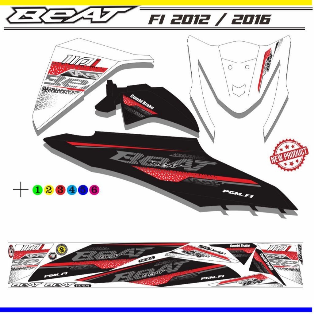 Jual STRIPING MOTOR MATIC HONDA BEAT FI POLET STRIPING STIKER BEAT ...