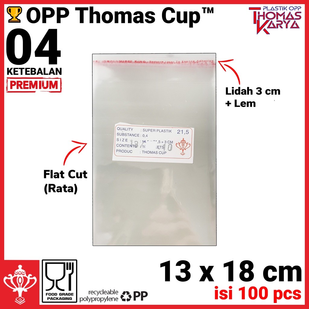 Jual Plastik OPP 13x18 TEBAL isi 100 Kantong Bening Kemasan KABOBS Roti ...