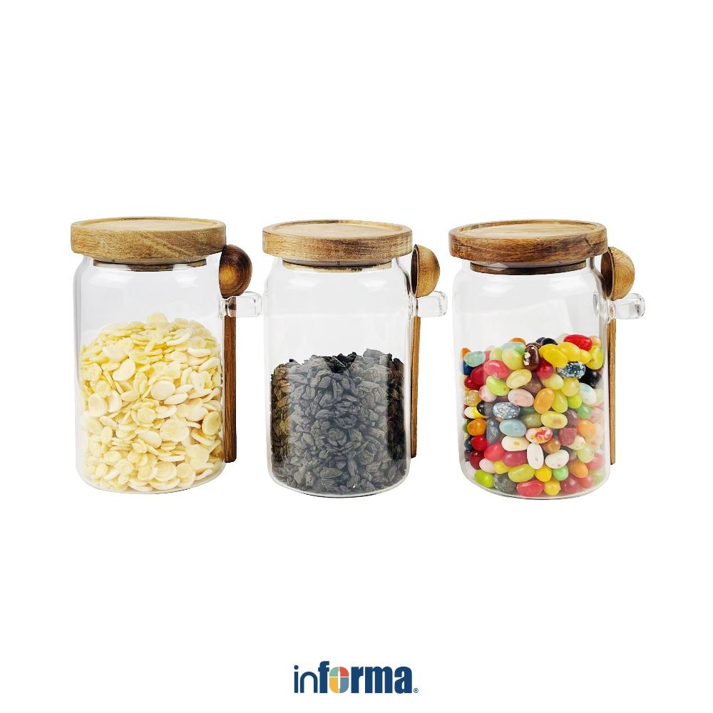 Jual Informa Set 3 Pcs Tyra Stoples Kaca Dengan Sendok Jar Tempat ...