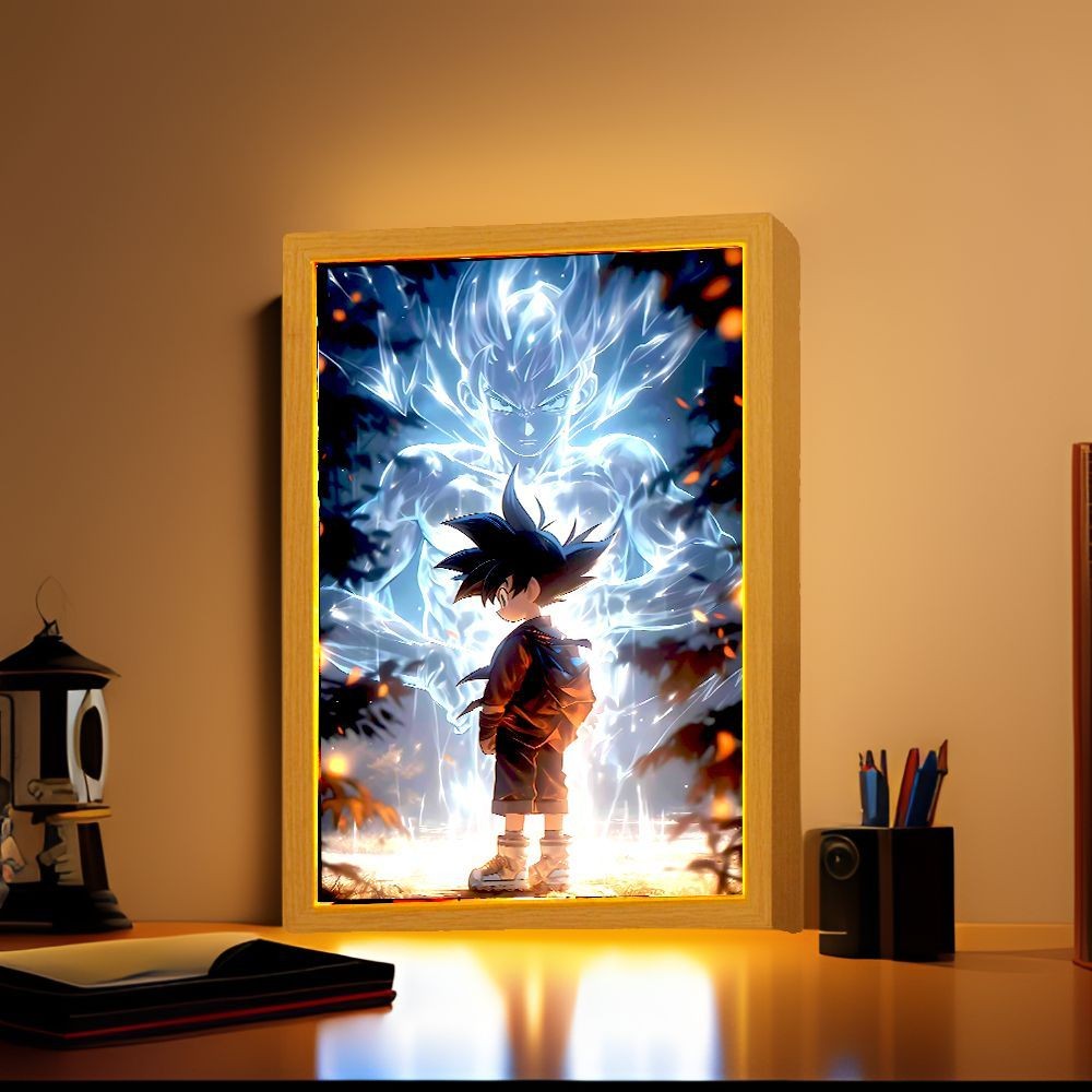 Jual Anime Figure Light Painting Photo Frame Dragon Ball Z Goku Led ...