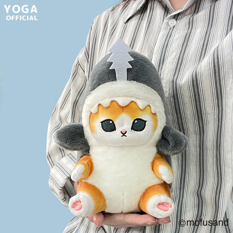 Jual 20cm Original Mofusand Series Shark Cat Kawaii Animal Plushies ...
