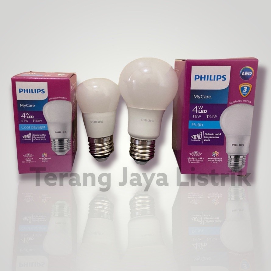 Jual Lampu LED Bulb Philips 4 Watt Besar / 4w Kecil MyCare Putih Cool Daylight E27 | Shopee ...