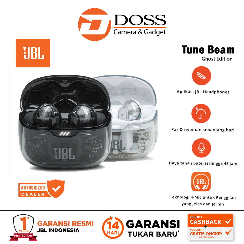 Jual JBL Tune Beam Ghost TWS Tune Beam TWS ANC 4-Mic Technology ...