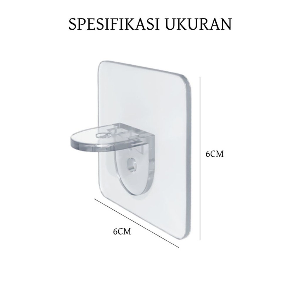 Jual Tempelan Siku Dinding Ajaib Hook Tempel/Siku Penyangga Ambalan Partisi Sekat Laci Meja ...