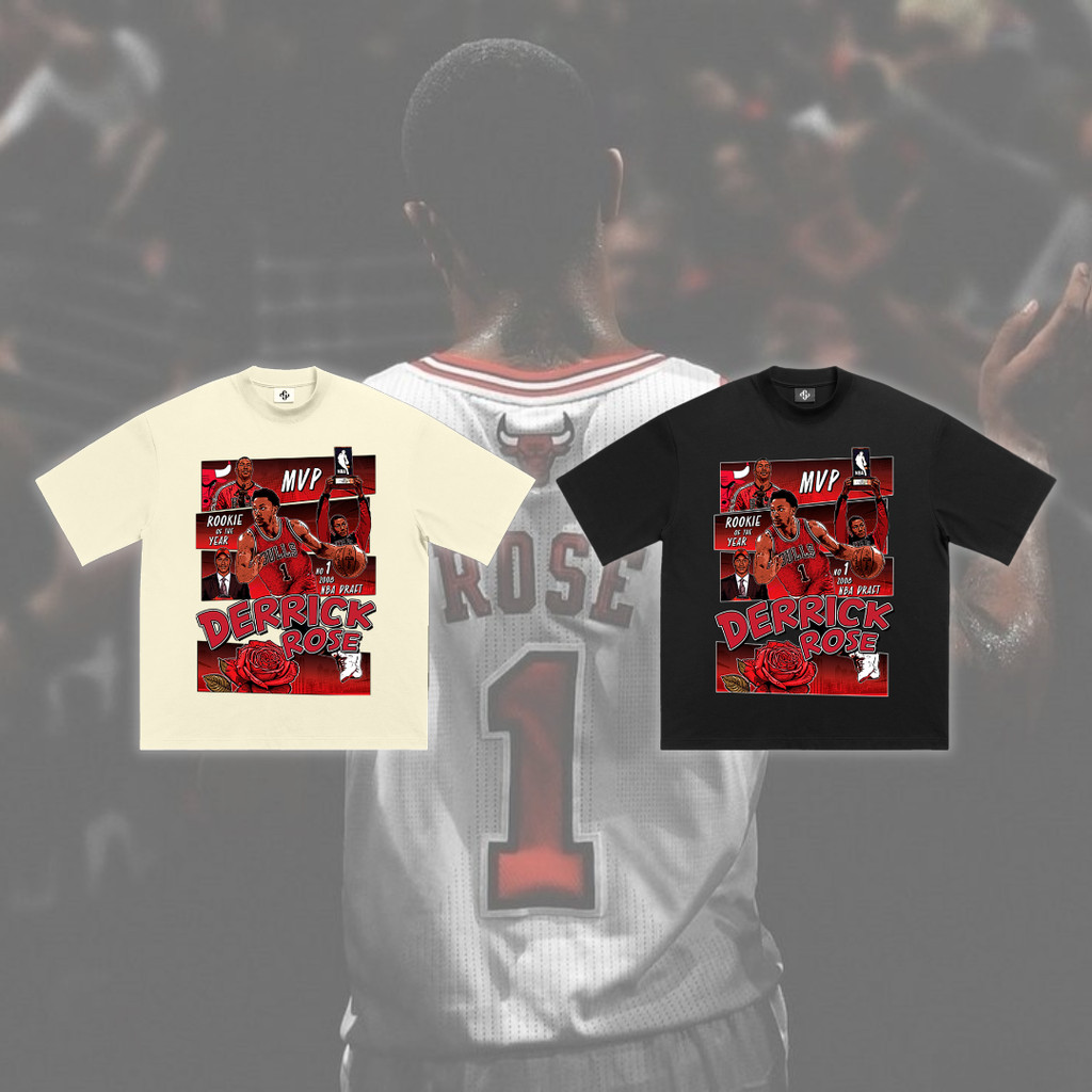Jual HOOPHERO Lifestyle Oversized T-Shirt Derrick Rose | Shopee Indonesia