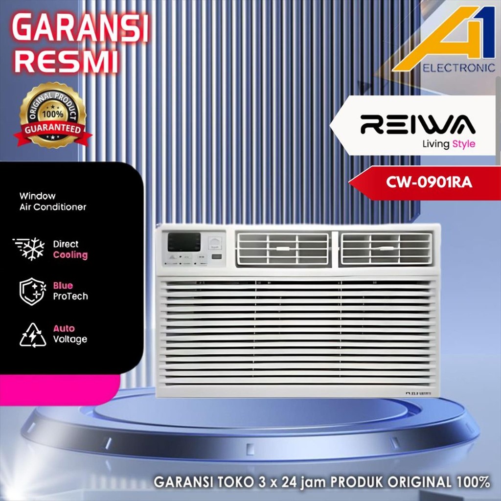 Jual AC Window REIWA CW 0901RA / Air Conditioner CW0901RA 1 PK 775 Watt ...