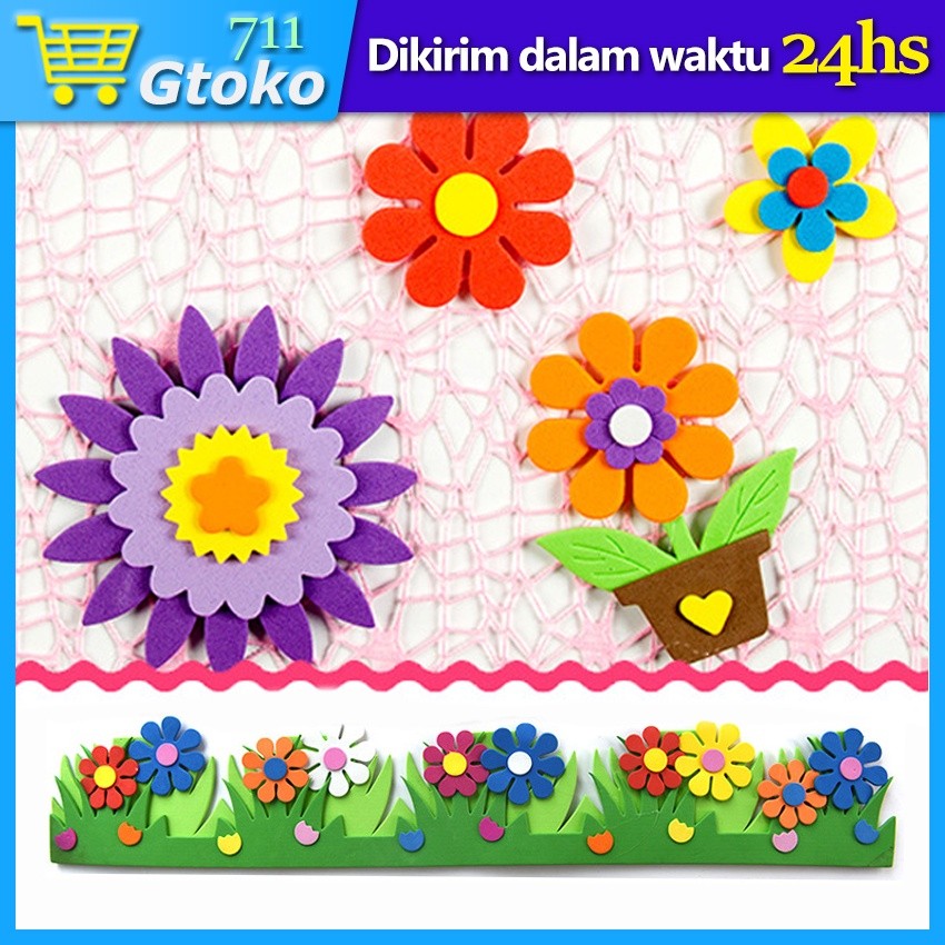 Jual Hiasan Kelas TK & PAUD Tirai Jendela Bunga Daun Matahari Spon EVA ...