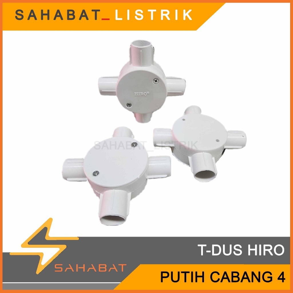 Jual Tdus T dus Listrik Hiro Cabang 4 Putih 20mm Per Pcs | Shopee Indonesia