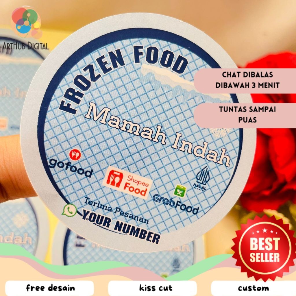 Jual AHD 5-8 Sticker Label Makanan Beku Free Desain Produk Frozen Food ...