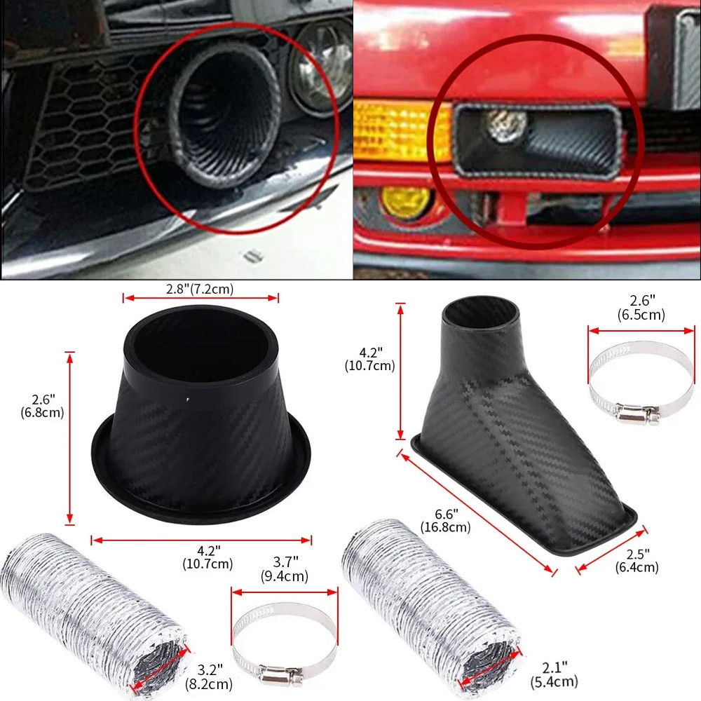 Jual Universal Carbon Fiber modified ABS Square Round Car Front Bumper ...