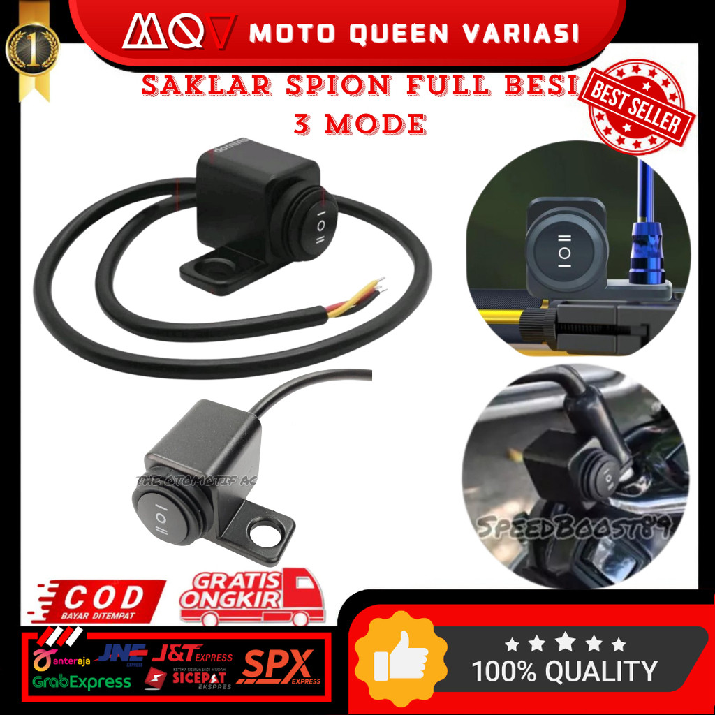 Jual PROMO SAKLAR 3 MODE KIRI KANAN TOMBOL ON OFF ON FULL BESI ...