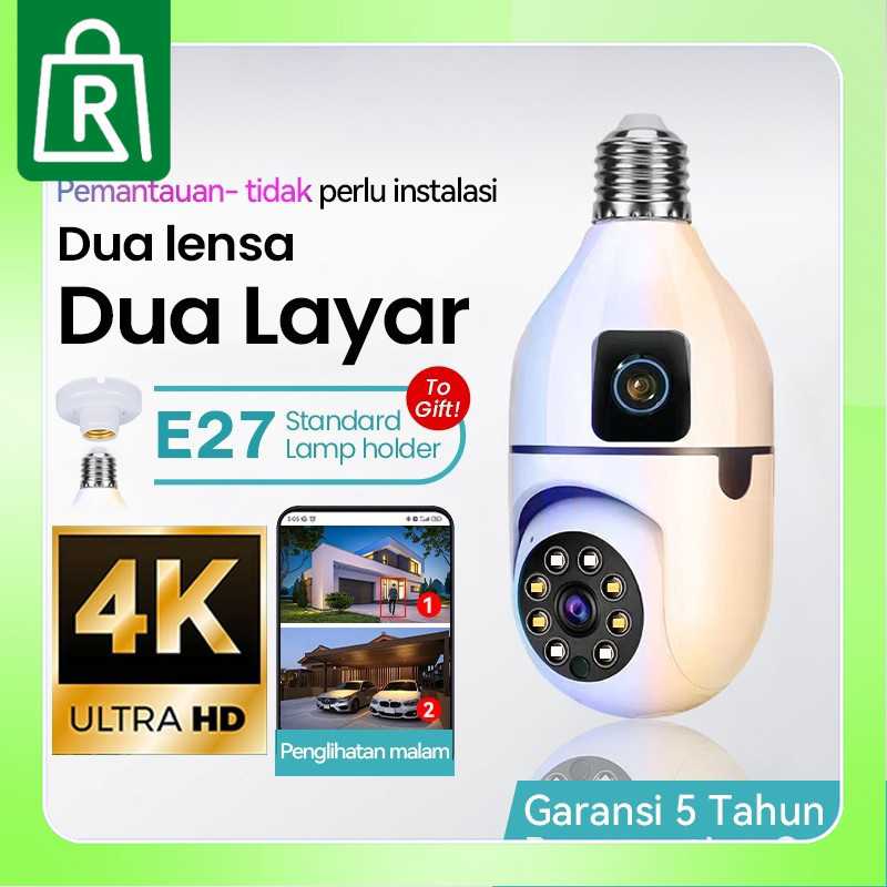 Jual CCTV Lampu Kamera Full HD 1080P Kamera Smart CCTV 360 IP Camera ...