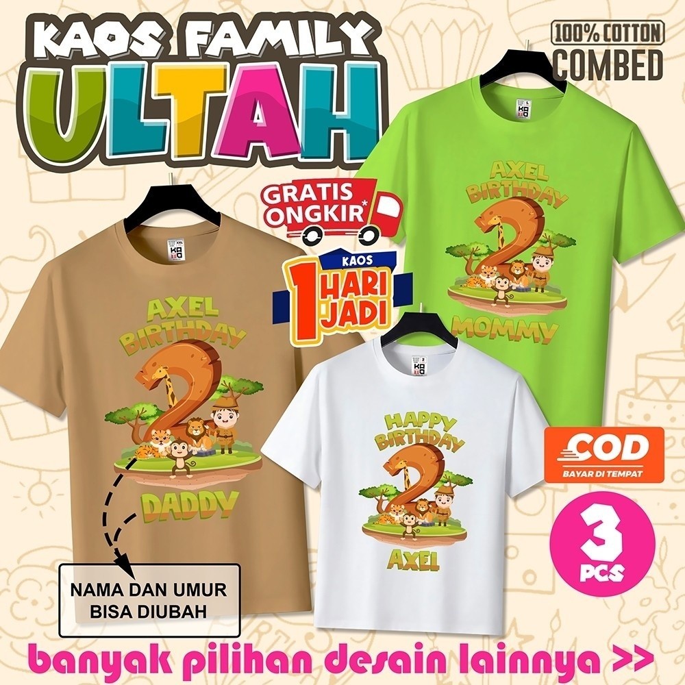 Jual Kaos Ulang Tahun Anak / Baju Ultah Keluarga KAOS CUSTOM FAMILY ...