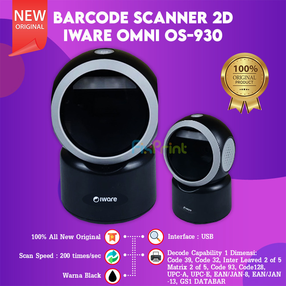 Jual FixPrint IWARE Barcode Scanner OS930 OMNI IMAGER 2D QR CODE-E ...