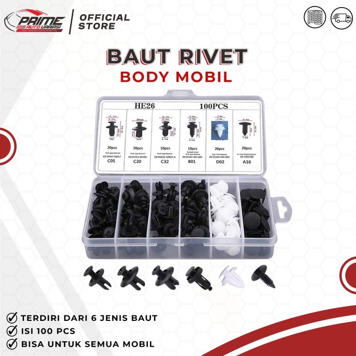 Jual Baut Rivet Mobil Universal klip Bumper Baut Body Plastik Mobil ...