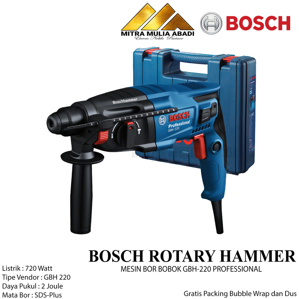 Jual BOSCH Rotary Hammer Bosch GBH 220 Professional / Mesin Bor Bobok 720Watt | Shopee Indonesia