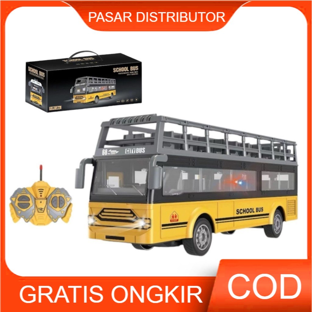 Jual Mainan Anak RC SCHOOL BUS 68 CITY BUS QH204 Mainan Remote Control Mobil Sekolah Tingkat RC ...