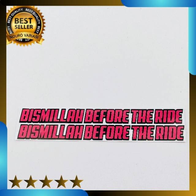 Jual stiker cutting BISMILLAH BEFORE THE RIDE pink kata kata buat visor ...