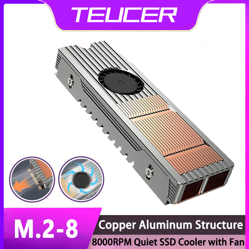 Jual TEUCER M.2-8 NVME SSD Cooler Built in High Speed Fan Hard Drive ...