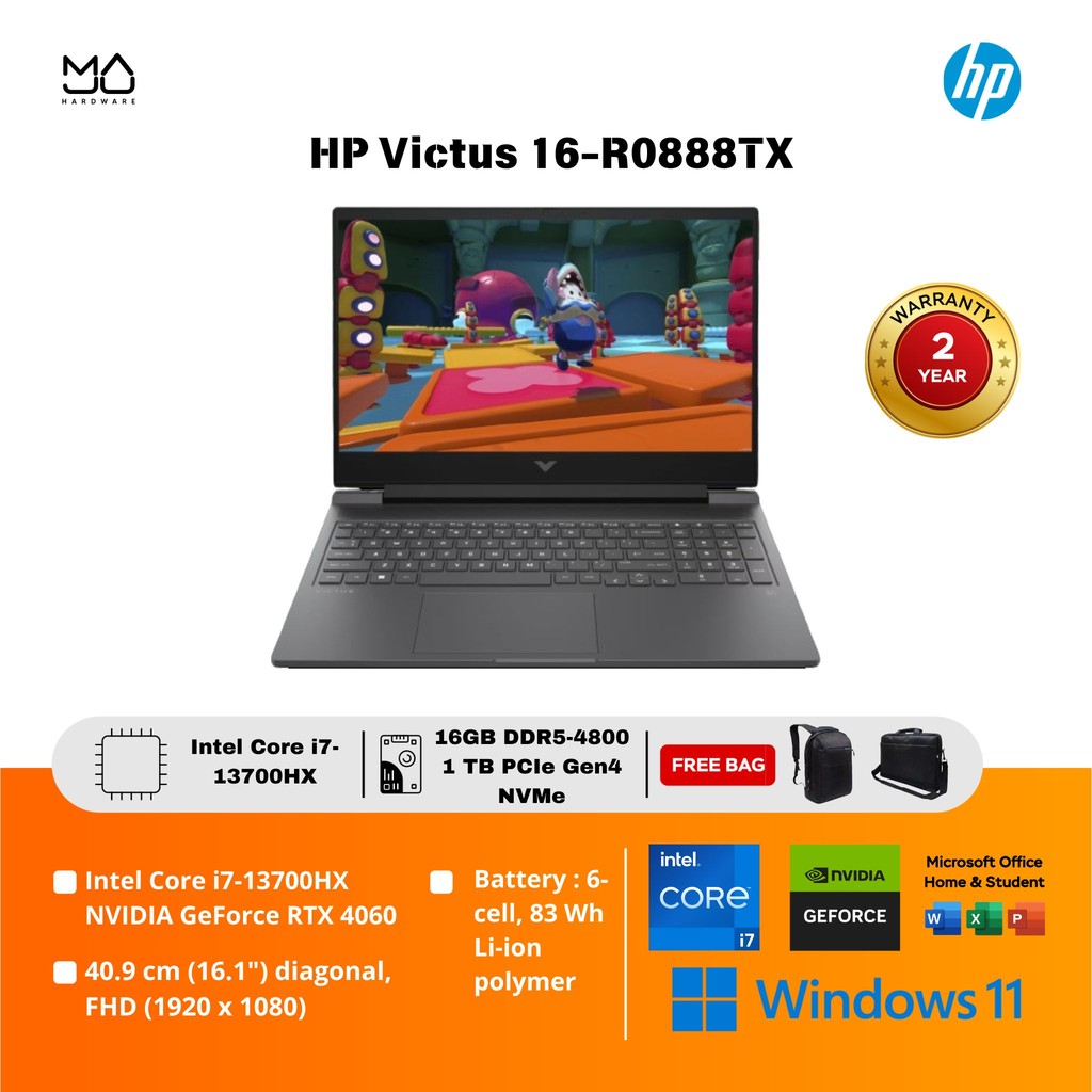 Jual Laptop HP Victus 16 R0888TX RTX4060 I7-13700HX RAM 16GB 1TB SSD ...