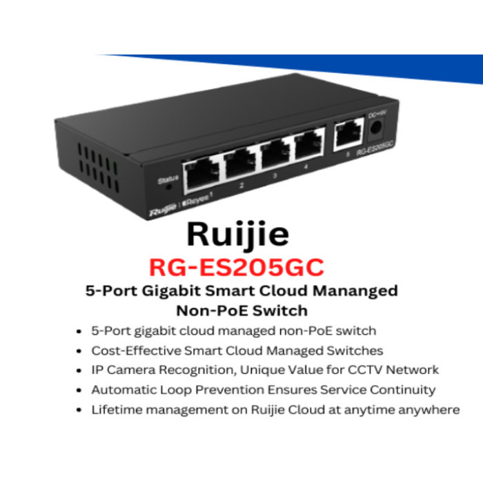 Jual Ruijie RG-ES205GC 5-Port Gigabit Smart Switch Mananged non PoE | Shopee Indonesia