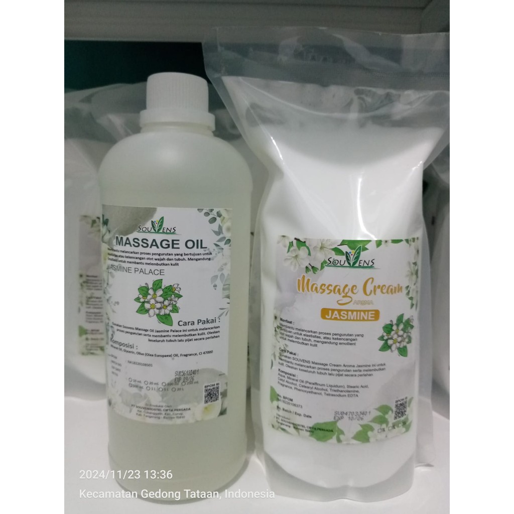 Jual Paket Usaha Massage Oil dan Cream 1 liter Hemat untuk Spa dan Pijat Tradisional Souvens 1kg ...