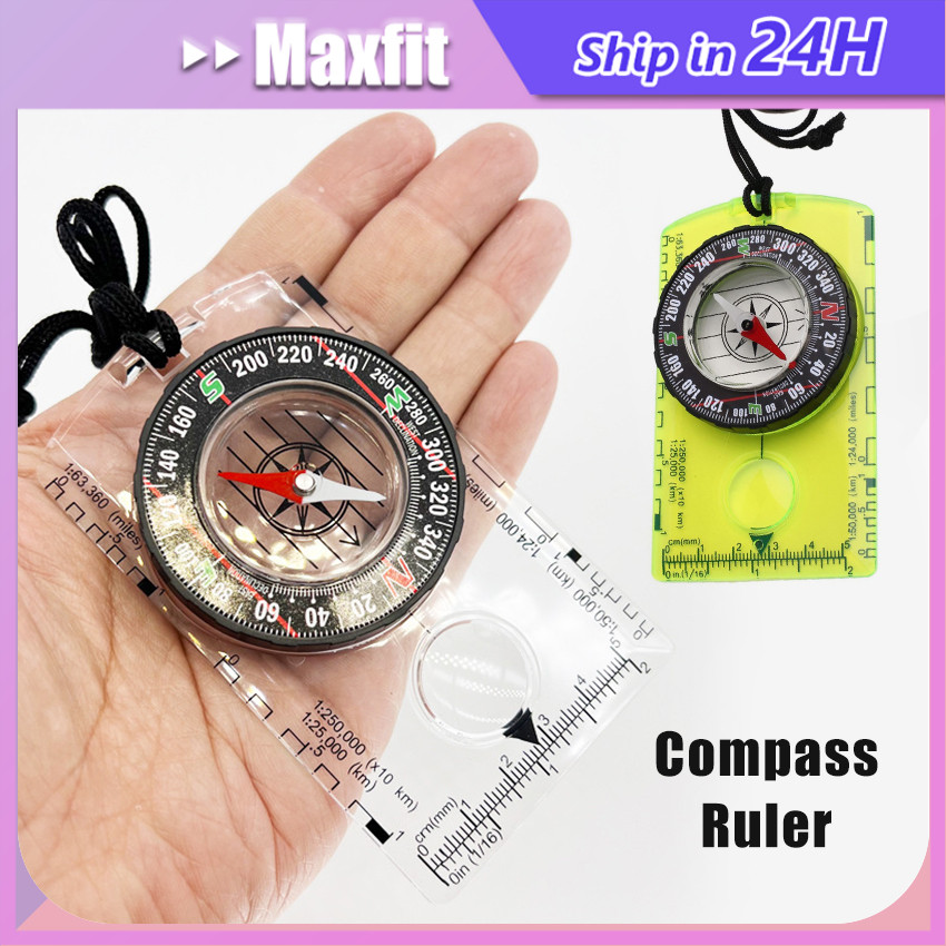 Jual Kompas Peta Penggaris Acrylic Outdoor Hiking Ruler Map Compass ...