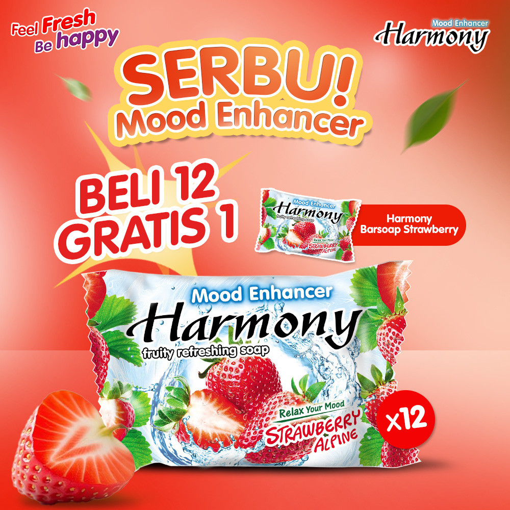 Jual [BUNDLING] 12 HARMONY Sabun Buah Strawberry Alpine 70g gratis ...