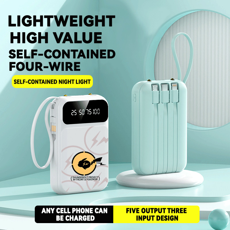 Jual PowerBank20000mAh Pikachu Mini Fast Charging Input Port Type C ...