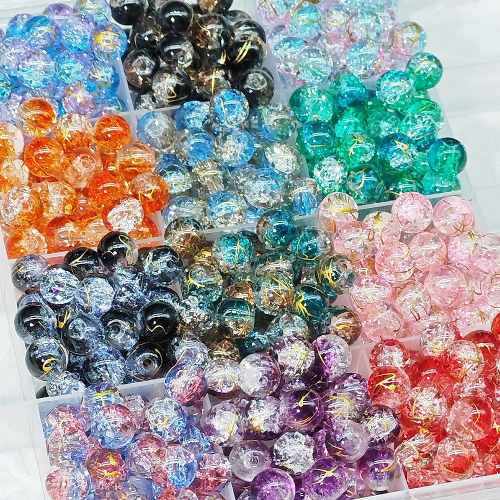 Jual 50Pcs Manik Kaca 2 Warna 8mm - Bahan Utama Membuat Gelang Tangan ...