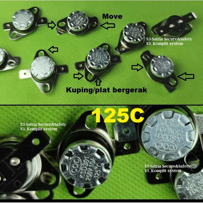 Jual Sensor Suhu Thermostat 125 bimetal 125C ksd 301 250v 10A magic com ...