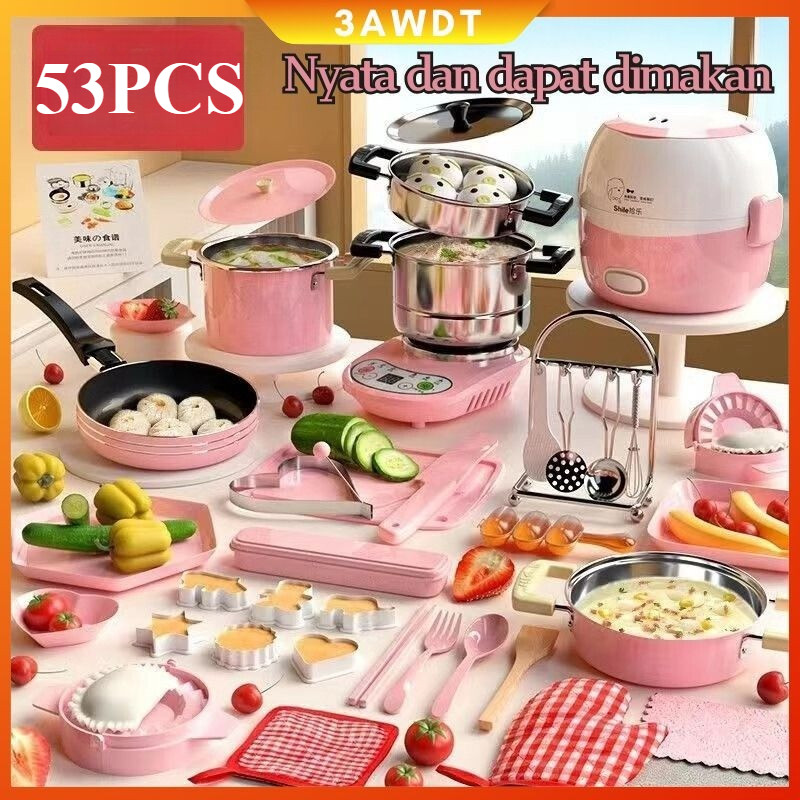 Jual 【COD】53pcs Mainan main mini kitchen set / masak asli mainan masak ...