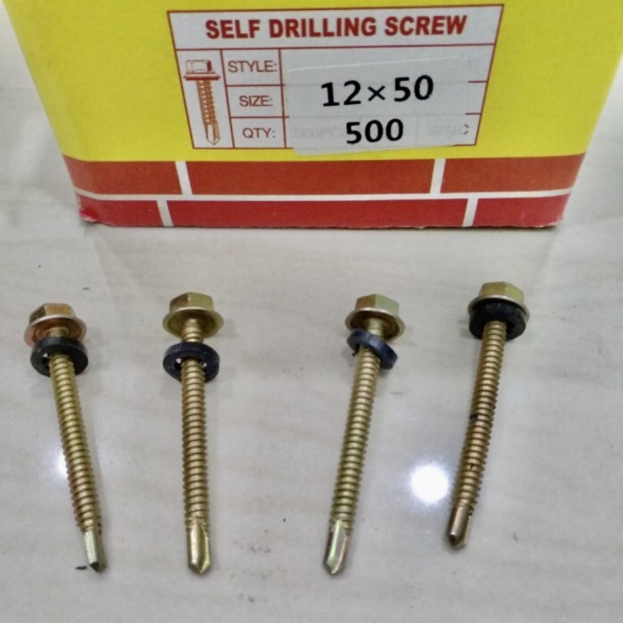Jual Sale! 12x50 self drilling rufing screw 2"inci baut atap seng ...