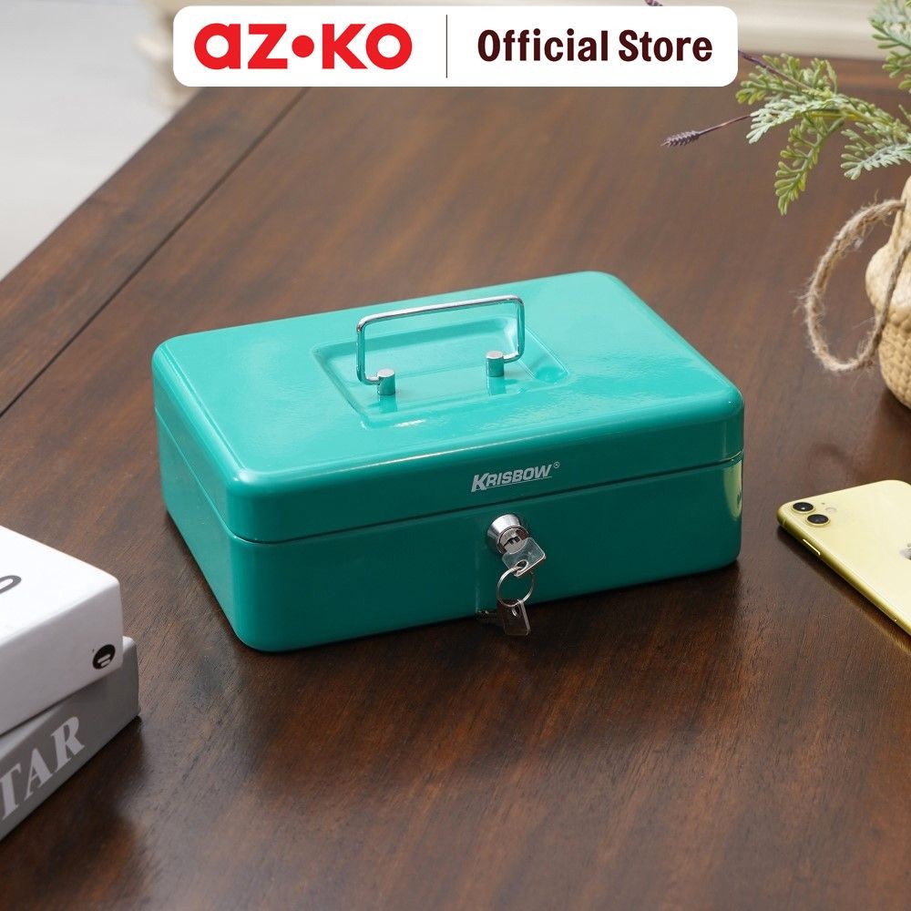 Jual AZKO Krisbow 25 cm Cash Box - Hijau Tempat Uang Money Box Money ...