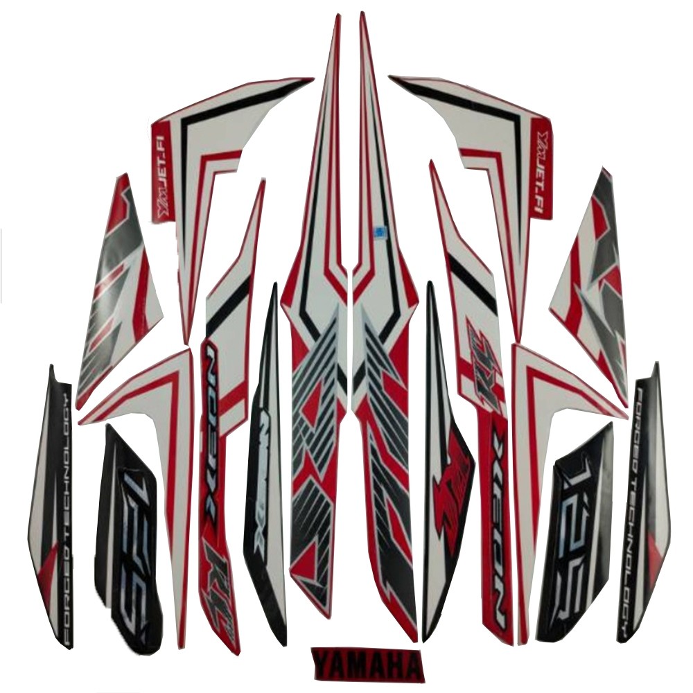 Jual Stiker Striping Yamaha Xeon Rc 2014 Putih Merah Putih List Body ...