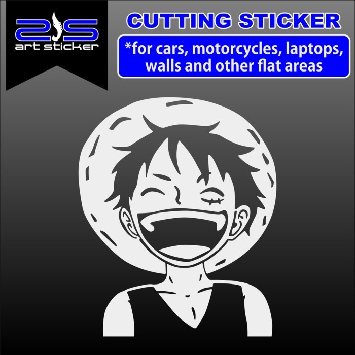 Jual sticker laugh one piece luffy - Putih, 20x17cm | Shopee Indonesia