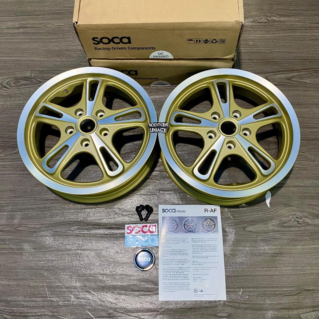 Jual Velg SOCA R-AF Gold Front & Rear Vespa Sprint Primavera GTS ...