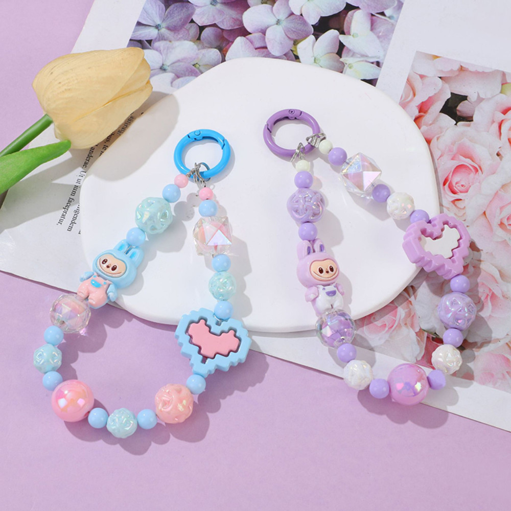 Jual Cute gantungan boneka labubu acrylic beads mobile for phone 11 ...