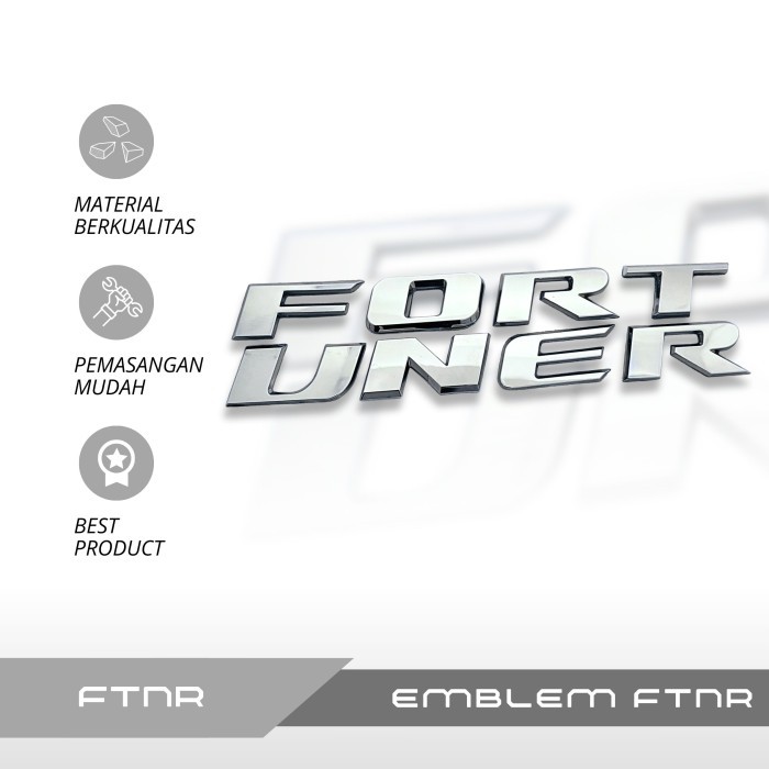 Jual MM Emblem Fortuner / Emblem Tulisan Fortuner / Emblem kap mobil ...