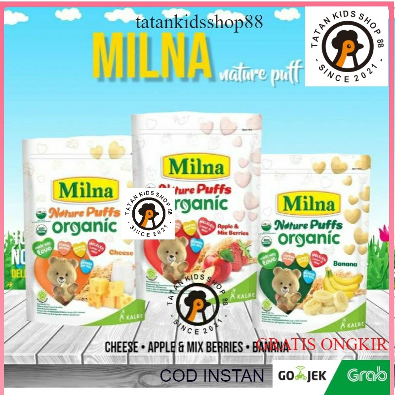 Jual Milna Nature Puff Organic Pouch 15gr Biskuit Sereal Makanan Bayi ...