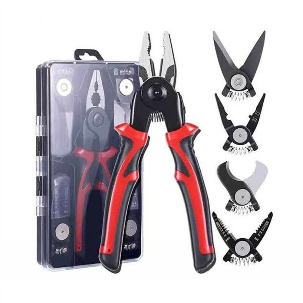 Jual 8 Inch 5 In 1 Plier Tool Set, Interchangeable Pliers Kit With ...