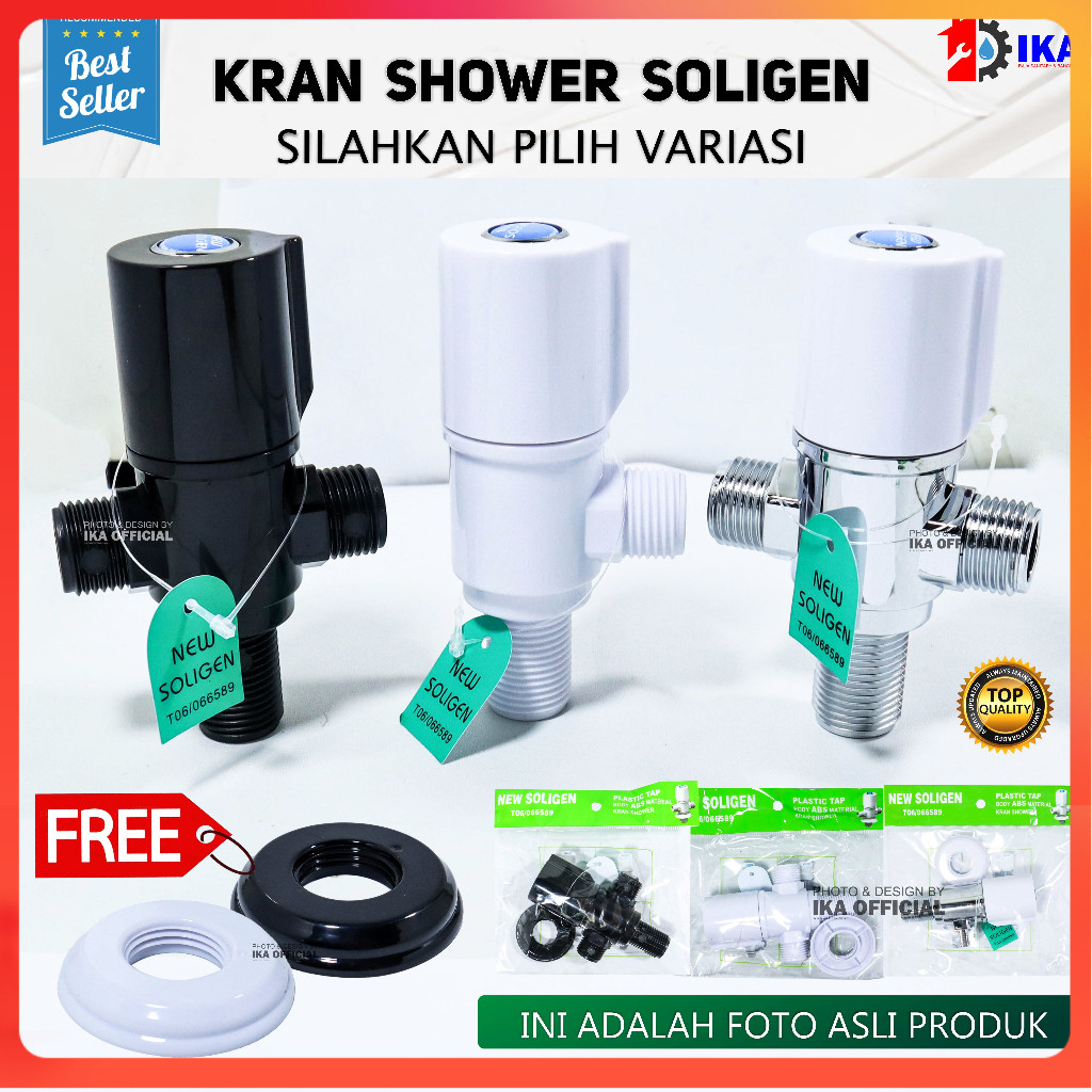 Jual Stop Kran Kloset Soligen 1 2 Cabang Single Double PVC Jet Shower New Keran Bidet Kamar ...