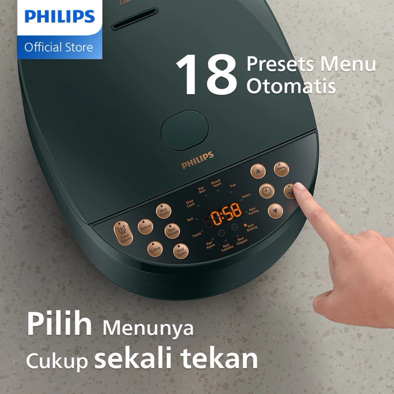 Jual Magic Com Rice Cooker Digital PHILIPS HD-4515/91 18 Fungsi Menu 1 ...