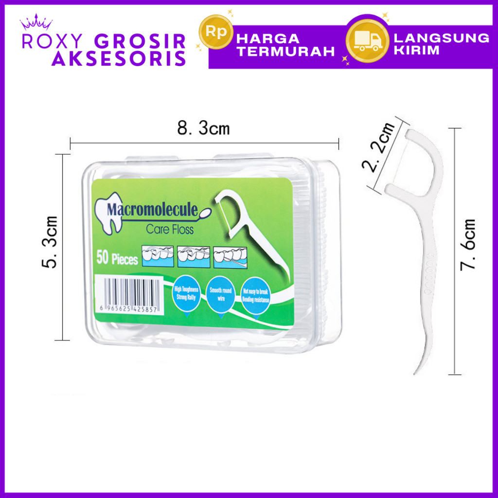 Jual Dental Floss Benang Steril 50Pcs Benang Pembersih Celah Gigi ...