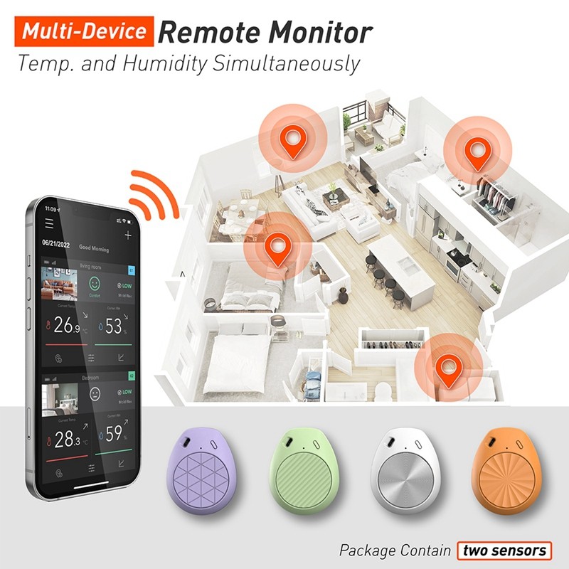 Jual Smart Indoor Bluetooth Mini Humidity And Temperature Sensor ...