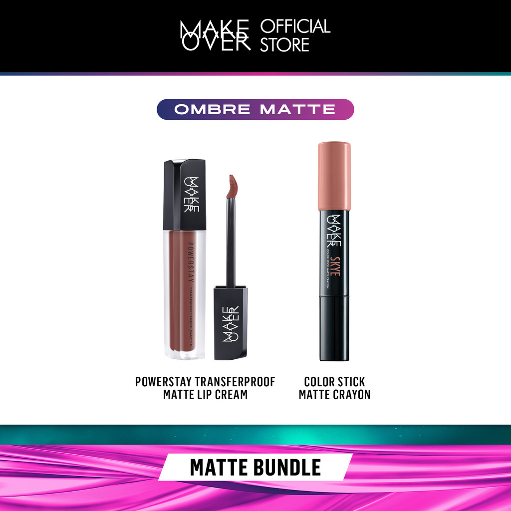 Jual MAKE OVER Glam Lip Statement | Matte Bundle - Transferproof Matte ...