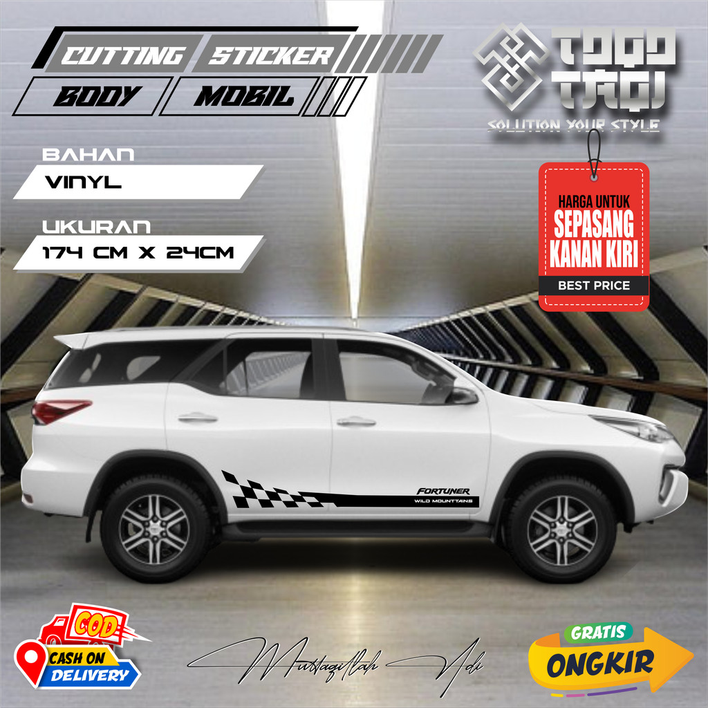 Jual CUTTING STICKER TOYOTA FORTUNER 04 STRIPING BODY SAMPING MOBIL ...