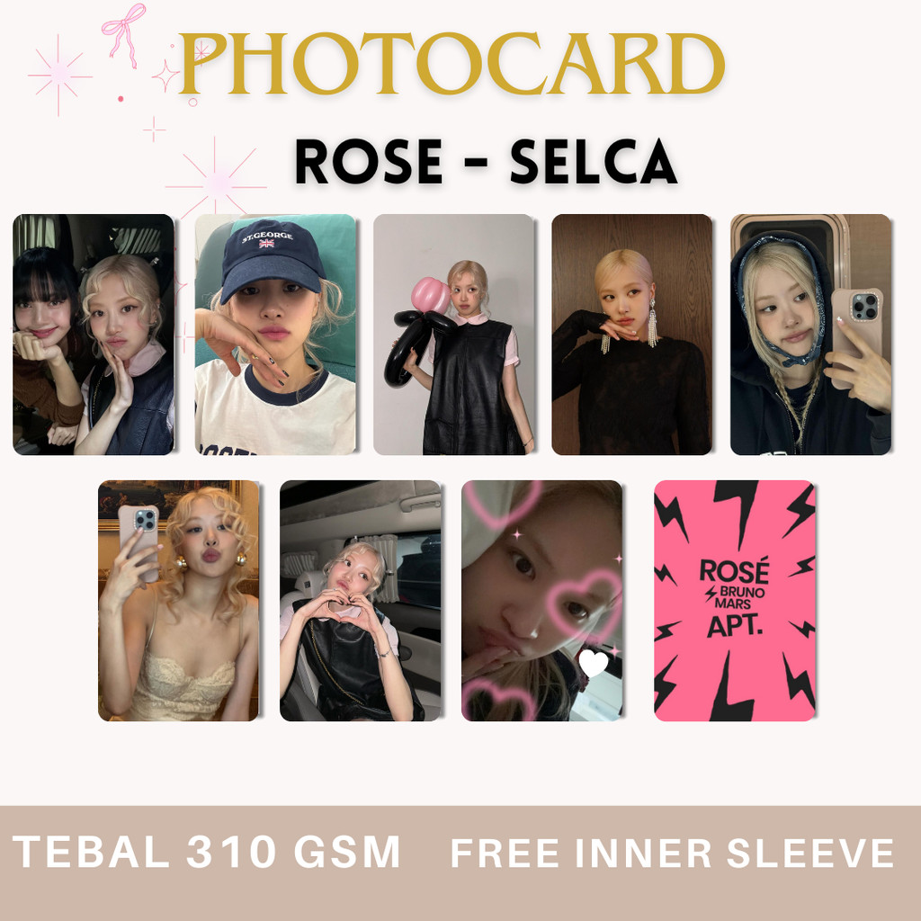 Jual Rose Blackpink APT Selca Photocard Premium lomo card Photocard unofficial Rose Blackpink ...