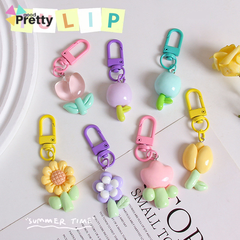 Jual Rantai Kunci Bunga Tulip Dibuatkan Tangan DIY Pintu Kunci Cute ...